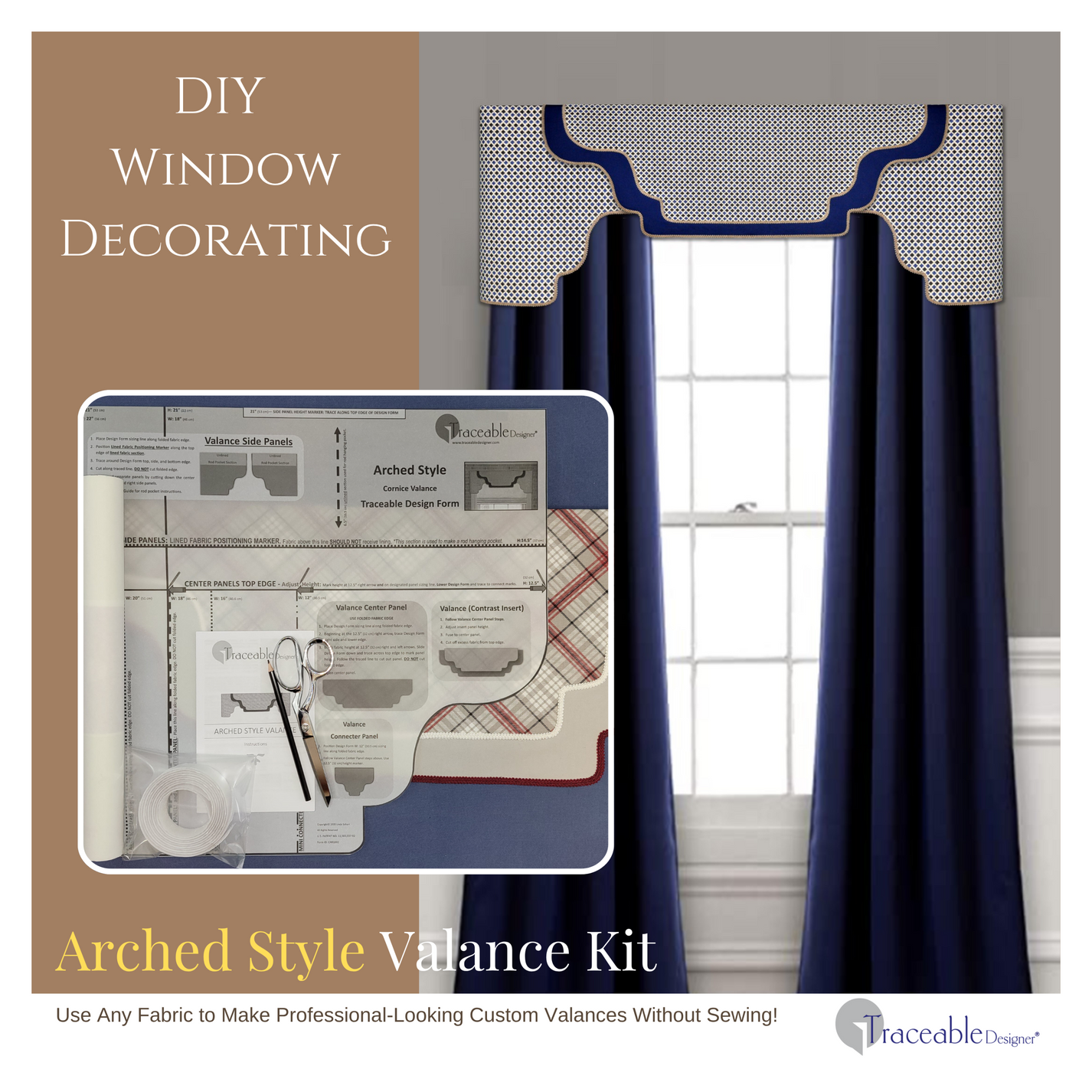 Arched Style Valance Design Form, Make Professional Valances Without a ...