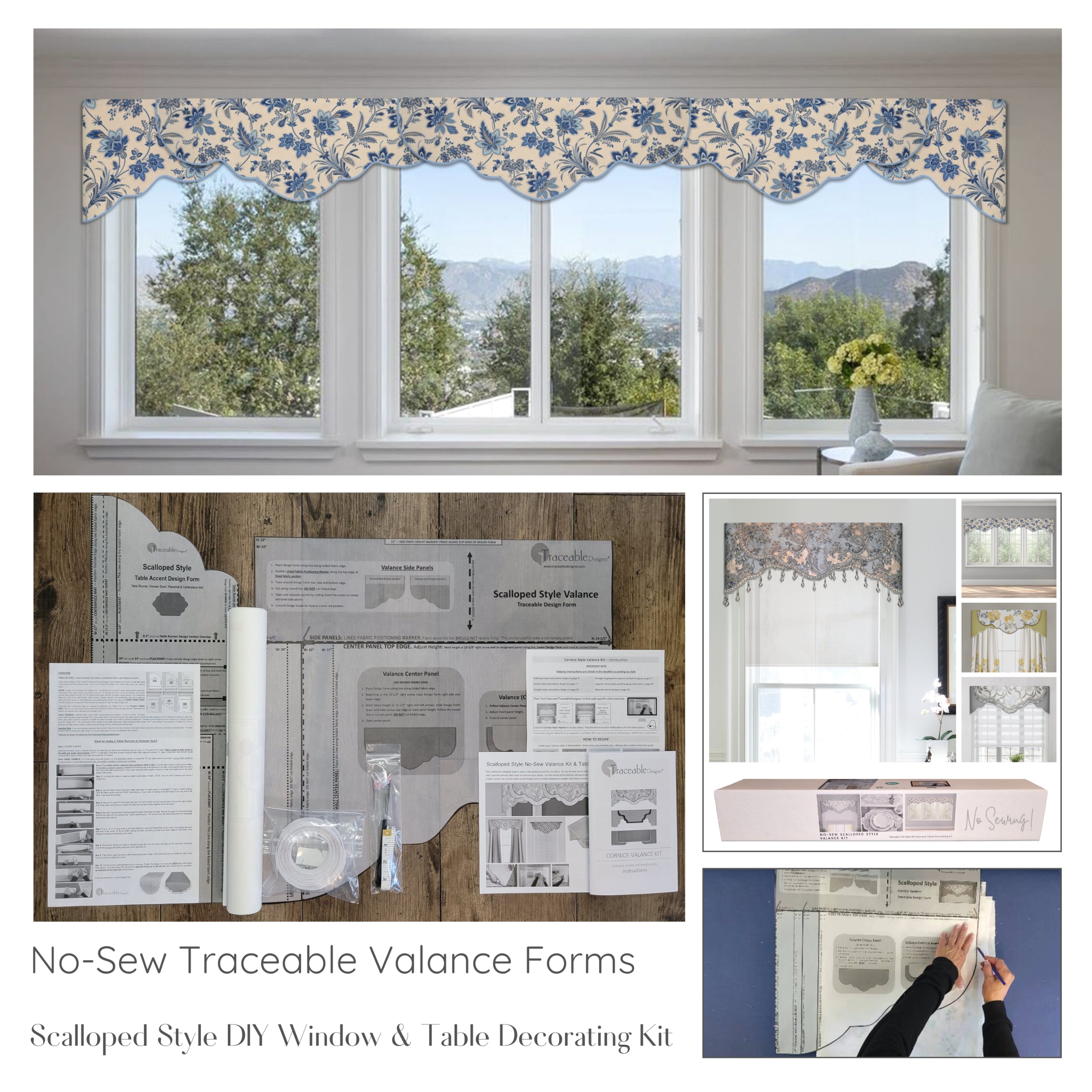 No-sew home decor kits, make cornice valances, swags & lambrequins ...