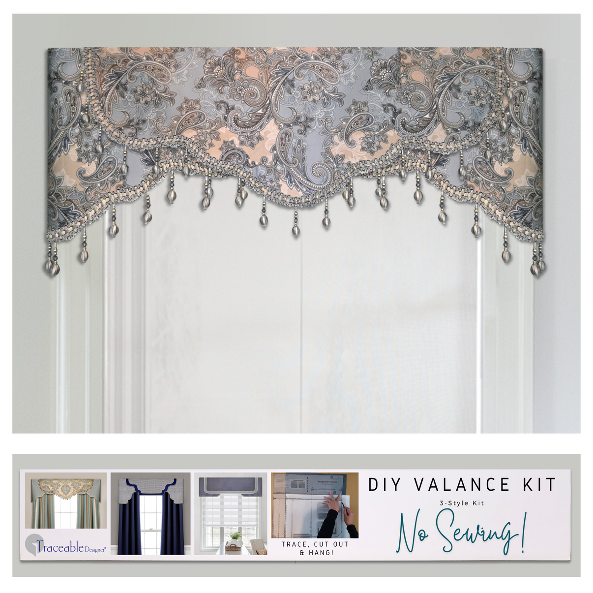 Multi-Style Cornice Valance Kit for Making Custom Valances Without Sew ...