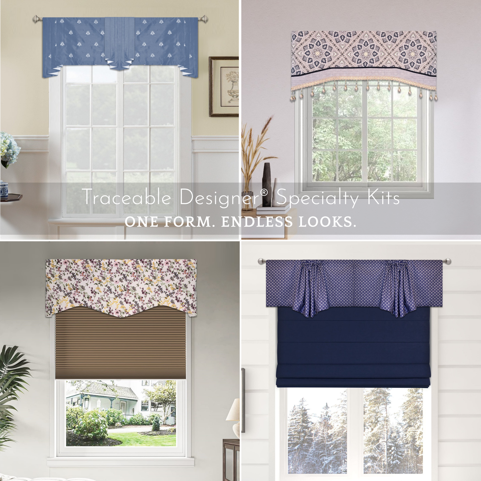 DIY Cornice-Valance Kits, No Sewing! Reusable, Fit All Window Sizes ...