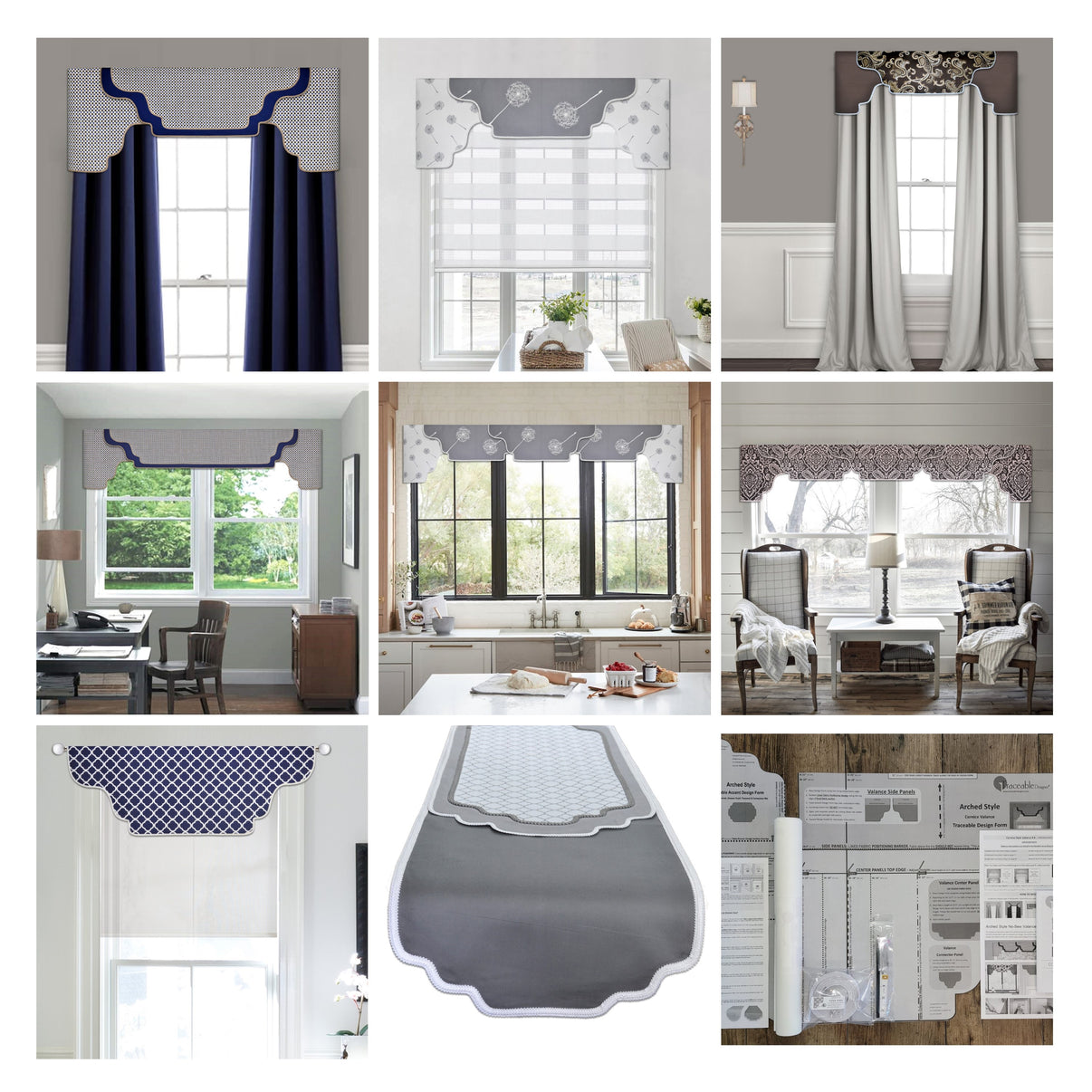 Arched Cornice Kit, Custom Valance Sewing Alternative, Room Darkening ...