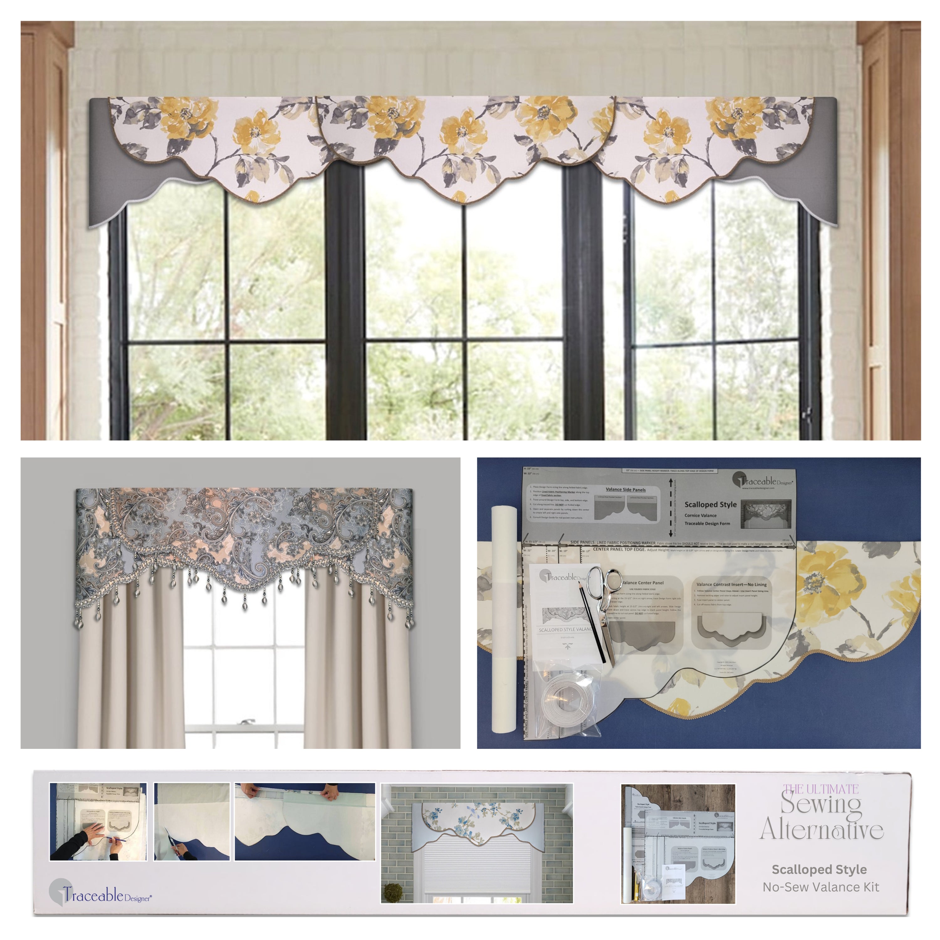 No-sew home decor kits, make cornice valances, swags & lambrequins ...