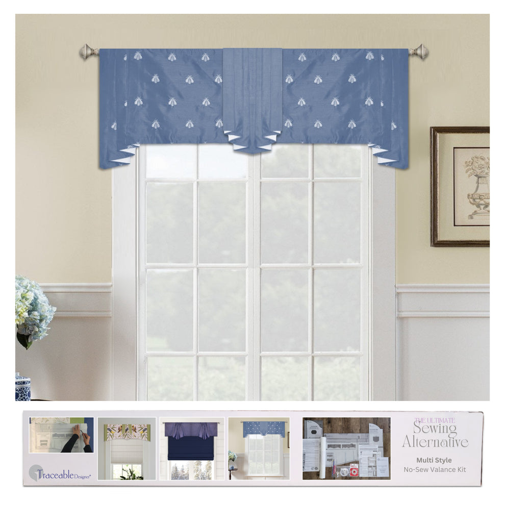 No-Sew Pleated Curtain & Cornice Kit, Custom Valance Sewing Alternative ...